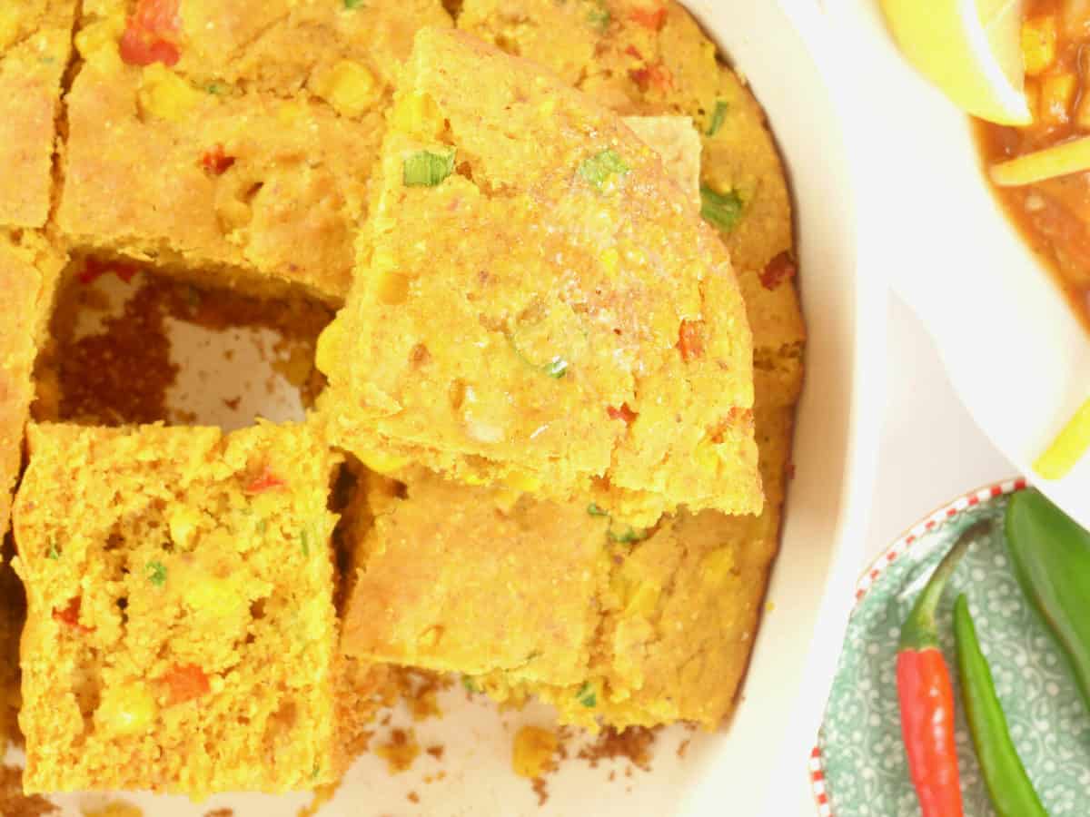 Spicy Cornbread with Corn - MyIndianStove